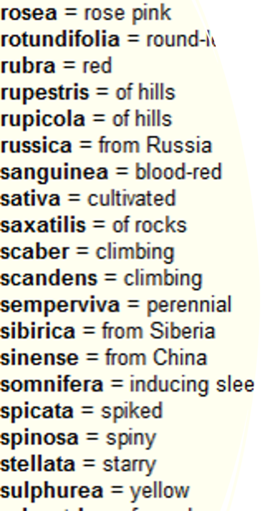 The Origin of Plant Names – Recognise Plants